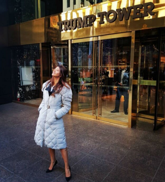 Ex-Miss India Manasvi Mamgai posted a photo of her outside the Trump ...