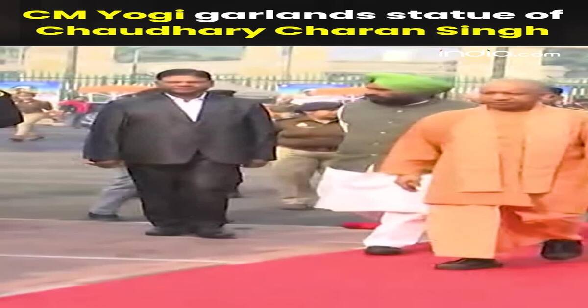 Chaudhary Charan Singh birth anniversary: CM Yogi garlands statue of Chaudhary Charan Singh