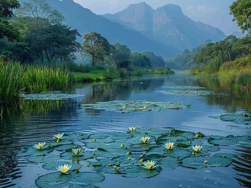 Experience The Blissful Greenery And Rivers That Flow Through The ...